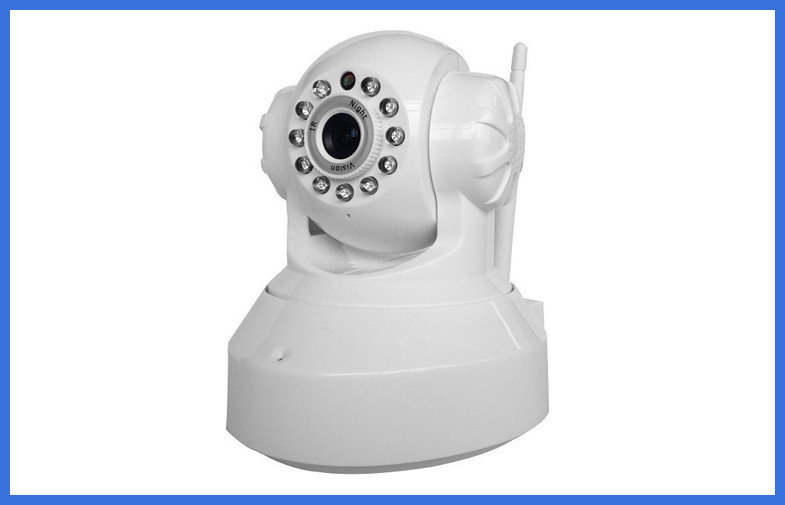 White High resolution Infrared Wireless Ip NetWork Cameras with 120° View angle