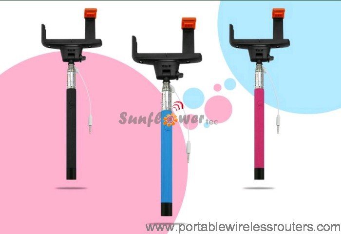Mobile Phone Accessories Monopod Cable Take Pole Selfie Stick , Monopod Selfie stick