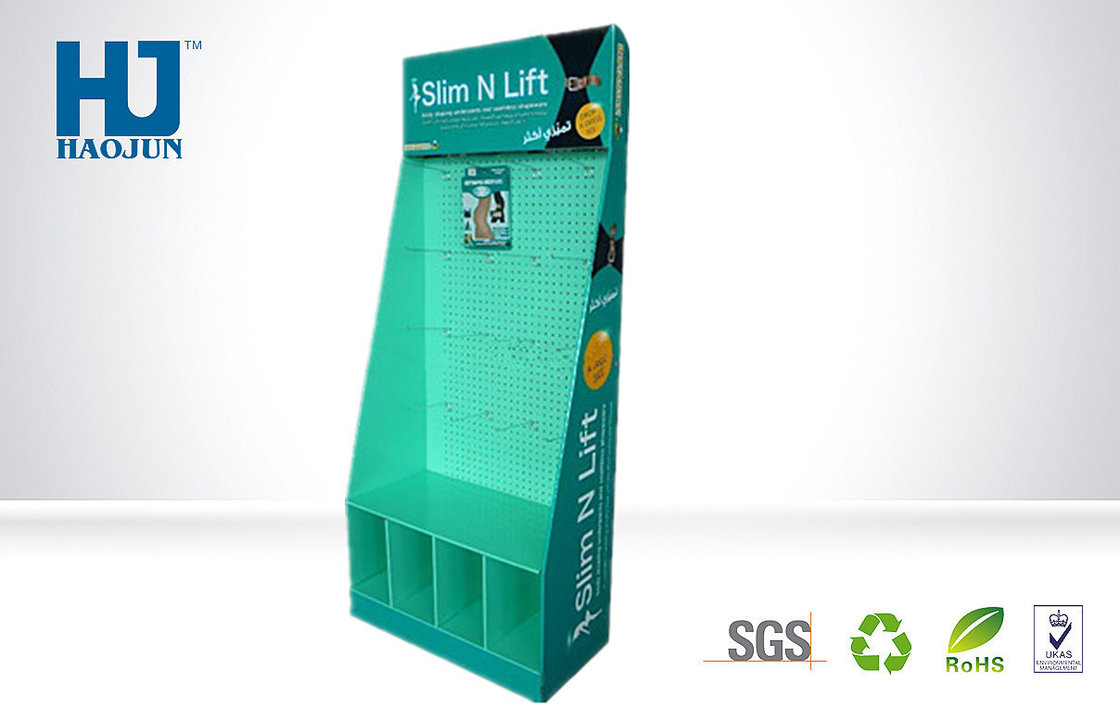 Mobile Phone Accessories Cardboard Hook Display In Chain Store , Corrugated Display Shelf 