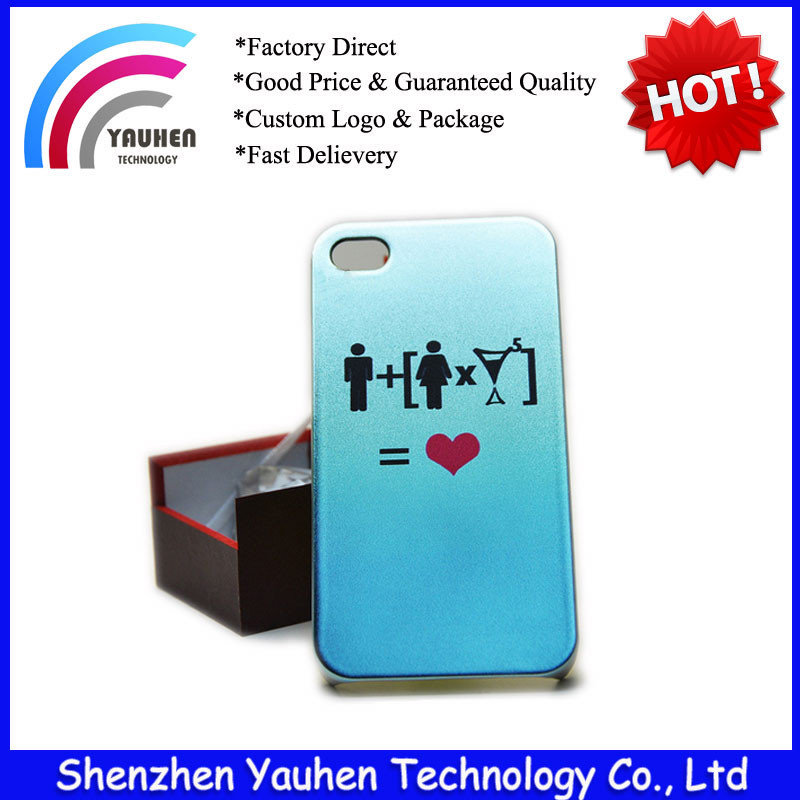 Plastic electroplating Cross Pattern PU Cover Case For Iphone 4 4s Mobile Phone Accessory