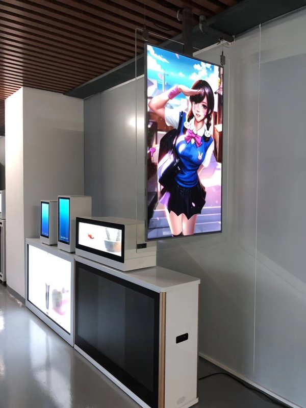 디지털 방식으로 55&quot;는 LCD 광고 전시 두 배 천장 Signage 인조 인간 7.1 쿼드 핵심 편들었습니다