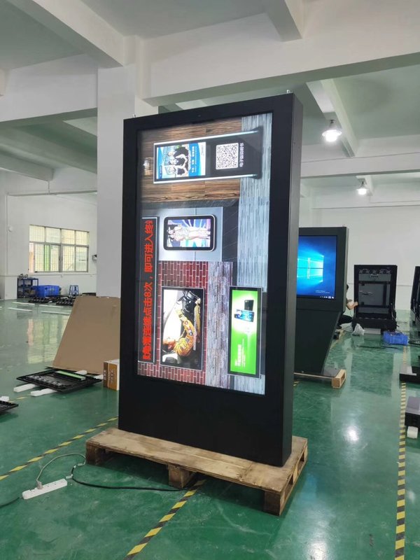 주문을 받아서 만들어진 86&quot; 벽 산 LCD 스크린, 옥외 광고 LCD 디스플레이 접촉 간이 건축물