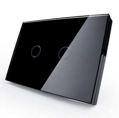 US / AU Standard Touch Wall Switch 2 gang Black/white Crystal Glass Panel Touch Screen Light Switches AC 110-240V