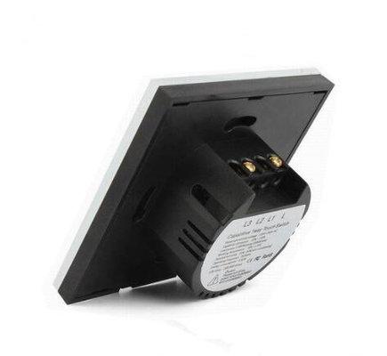 2 gang waterproof black tempered glass panel touch screen light switch for smarthome