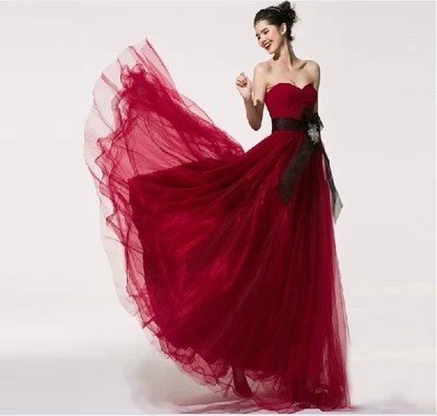 Custom Chiffon Sexy Sweetheart neckline party dresses for Prom , Red