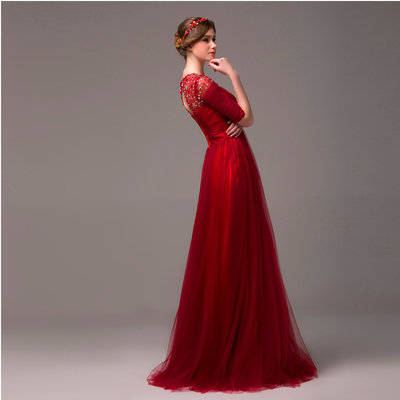 Custom Chiffon Sexy Sweetheart neckline party dresses for Prom , Red