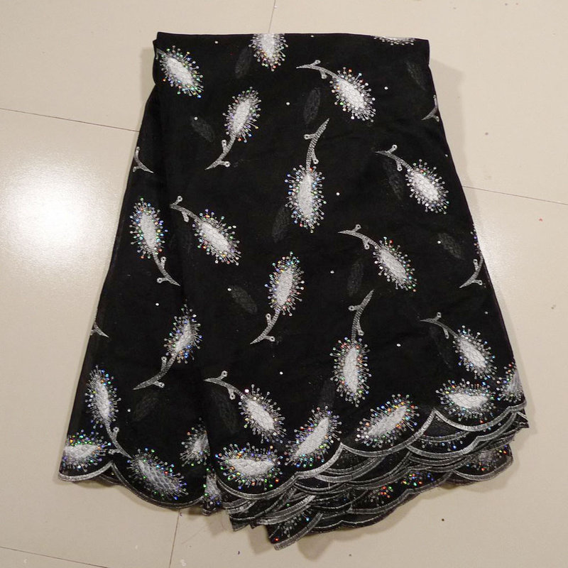Black And  White African Lace Fabrics , Primer Shirt