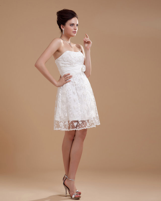 Bra Lace Spring womens short casual party dresses / Appliques wedding dress