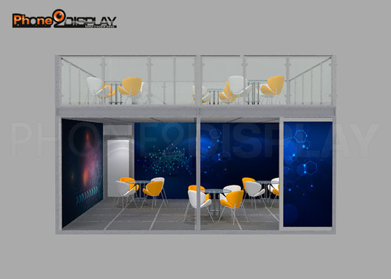 Cabines fraîches de salon commercial de 6M*6M trois systèmes modulaires ouverts latéraux de support d'exposition