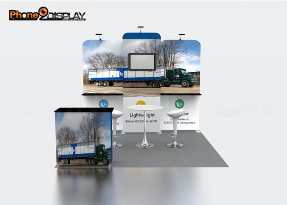 Portable 10ft Custom Trade Show Booth Exhibition Advertising Tension Fabric Booth