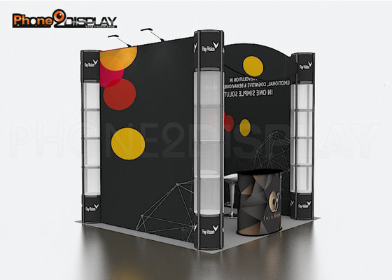 Aluminum Trade Show Booth Folding Spiral Exhibition Tower Display Stand With LED Light