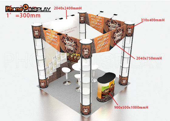 Spiral Tower Folding Portable Trade Show Booth Colorful Trade Show Display Stands