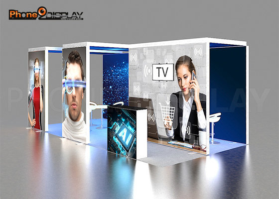 Assemblez le dispositif d'affichage de salon commercial de 6X6M, cabine simple modulaire d'exposition