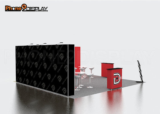 La cabine éclairée à contre-jour durable de salon commercial a installé 10x10 avec le cadre d'alliage d'aluminium