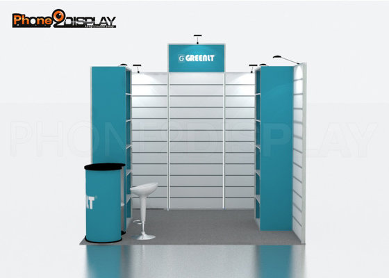 cabines droites de salon commercial de 10ft Slatwall polychromes avec l'impression de tissu de tension
