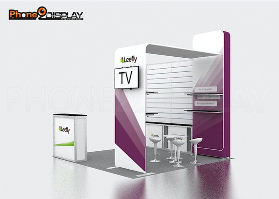 Cabines faciles de salon commercial de Slatwall d'objet exposé avec l'impression de transfert de chaleur de CMYK
