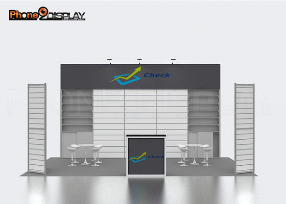 Phone2display Slatwall Trade Show Booths Display Stand Shape Custom For Fair