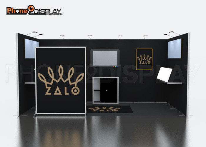 Cabine modulaire de salon commercial de 20×10 pi, conception faite sur commande de support d'exposition pour la publicité