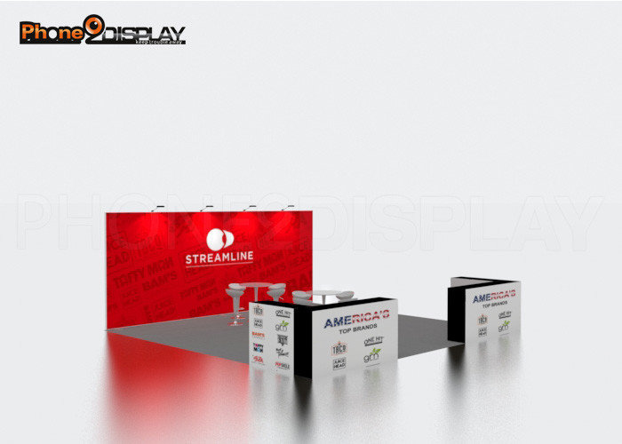 Eye Catching Trade Show Exhibit Booths / Display Booth Design Size Customized