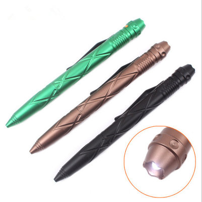 Self Defensive 6061 aviation aluminum alloy Tactical Pen with LED light