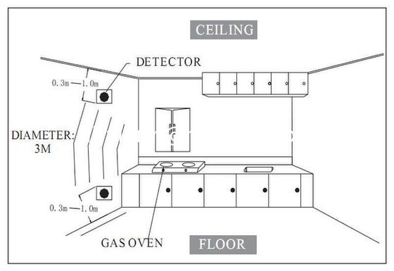 CO Ceiling carbon monoxide alarm with LCD display With Home Security