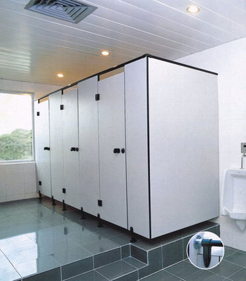 l shape phenolic resin material toilet partition with accessories