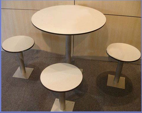 White Color Melamine Square Commercial coffee Table