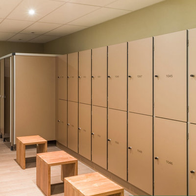 Wood grain colour compact laminate key lock changing room locker