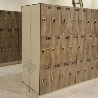 Wood grain colour compact laminate key lock changing room locker