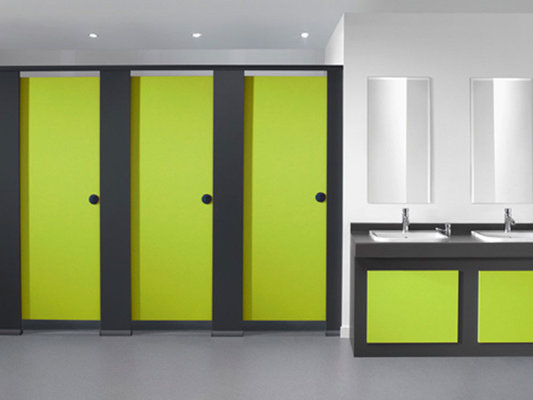 HPL cpmpact waterproof toilet cubicle system Commercial Shower Toilet Cubicle Partition Material