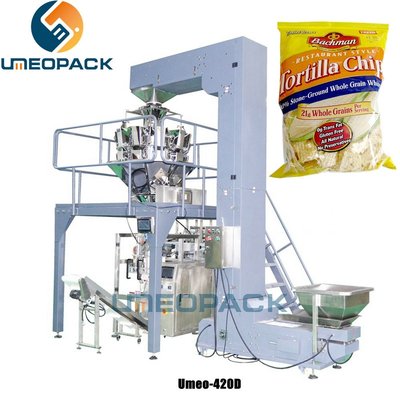 Automatic vertical crisps nitrogen potato chips weighing packaging machine supplier