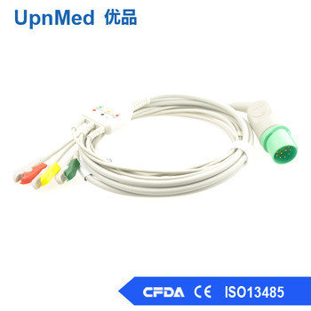 Nihon Kohden BSM-7102A/TEC-5200A 3-lead ECG Cable with leadiwres