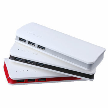 Smartphone White Large Capacity Power Bank 13000mAh With 3 USB
