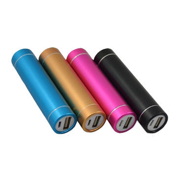 Metal Round Tube Mobile Portable Power Bank Universal 2600mAh Power Pack