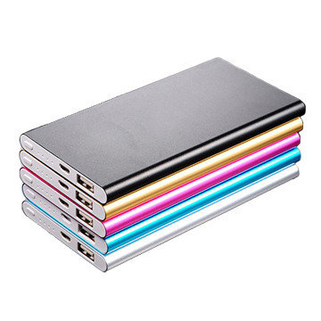 Metal Slim Mobile Portable Power Bank , Custom 8000mAh Cellphone Charging Pack