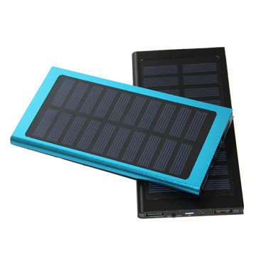 Black / Blue Solar Power Bank For Mobiles , Solar Power Phone Charger