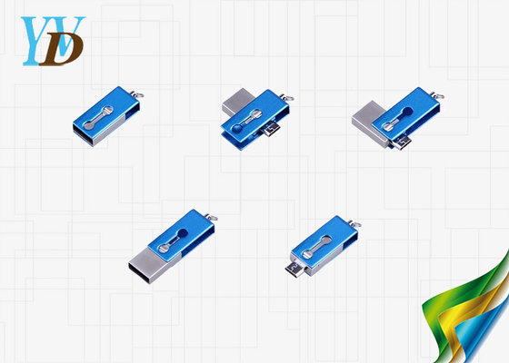 회전하는 미끄러지는 금속 U 디스크, OTG 두 배 항구 4G/8G/16G/32G 이동할 수 있는 USB 드라이브