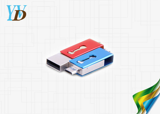 회전하는 미끄러지는 금속 U 디스크, OTG 두 배 항구 4G/8G/16G/32G 이동할 수 있는 USB 드라이브
