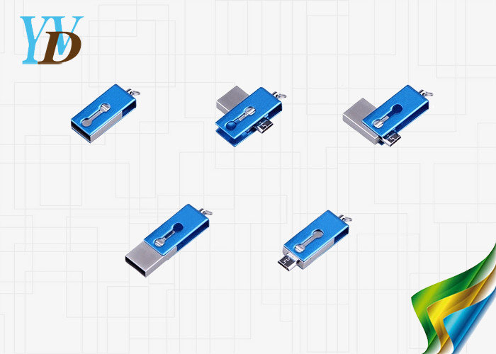 회전하는 미끄러지는 금속 U 디스크, OTG 두 배 항구 4G/8G/16G/32G 이동할 수 있는 USB 드라이브