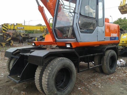Used Wheel Excavator Hitachi EX100WD Isuzu Engine Second Hand Diggers