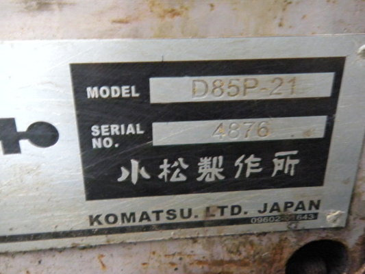 Used Komatsu Bulldozer D85P-21 Year 2001 New Painting 228hp/170KW