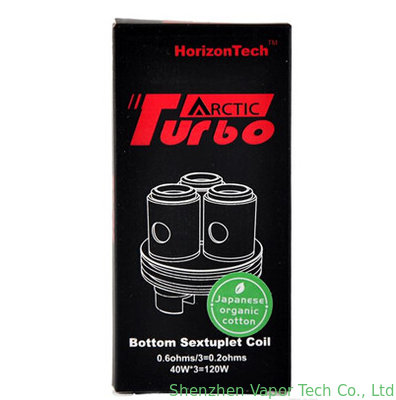 Authentic Horizon Arctic Turbo Tank Coil Head Japanese Organic Cotton Bottom Sextuplet Coils fit 40-120W supplier