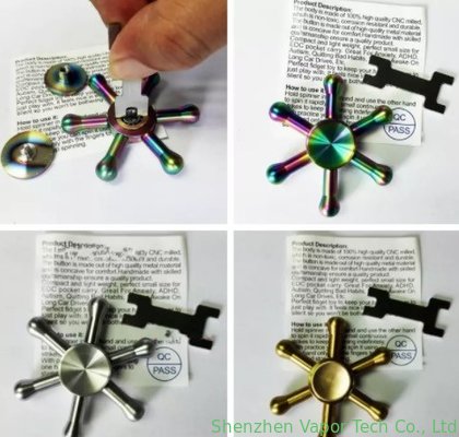 Rudder Shape Spinning Top Metal Anti Stress Finger Toys Stainless Steel Fidget Spinner Rainbow Colors Hand Spinners supplier