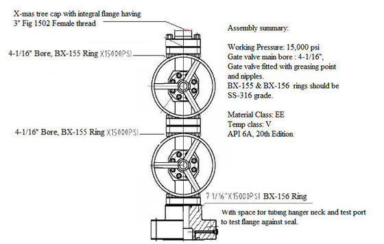 4-1/16” Big Bore assembly, Frac Tree/X-mas Tree, 15000psi, DD/EE, V, API6A PR2