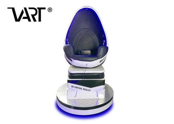 Single Seat 360 Degree Rotation 9D VR Cinema Chair For Adventure White and Black