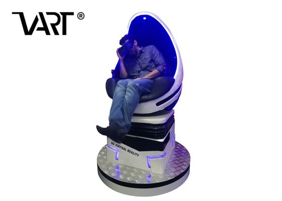 Single Seat 360 Degree Rotation 9D VR Cinema Chair For Adventure White and Black