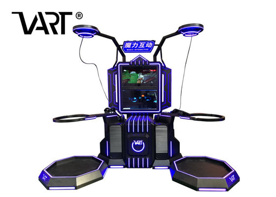 Double Player Standing Virtual Reality VR Machine With 80pcs Interactive Shooting Games