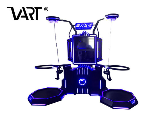 Double Player Standing Virtual Reality VR Machine With 80pcs Interactive Shooting Games