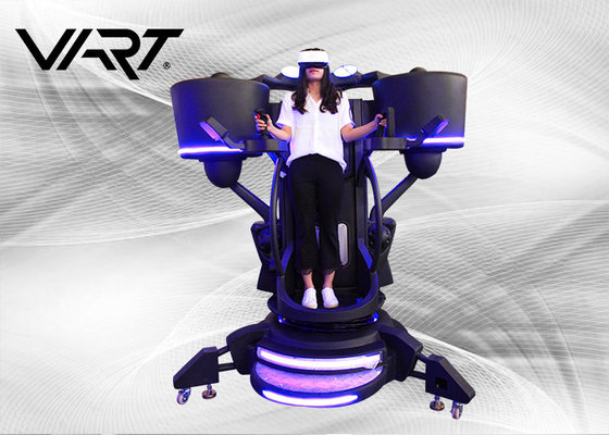 Black Color Shooting Game Machine VR Flight Simulator With Electric Servo System