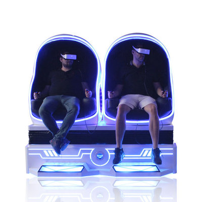 2 Seater VR Pod 9D Virtual Reality Movie Theater For Shopping Mall Black + White